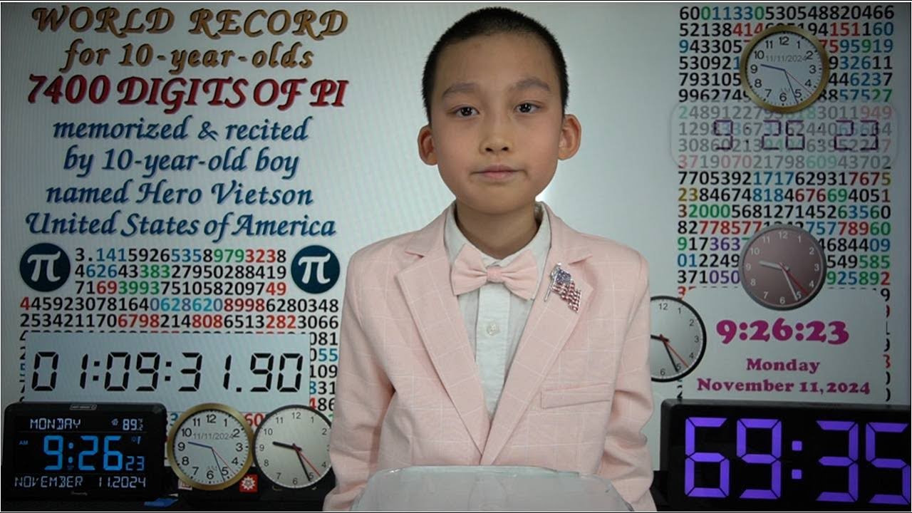 7400 Digits of Pi World Record for 10-year-olds memorized & orally ...
