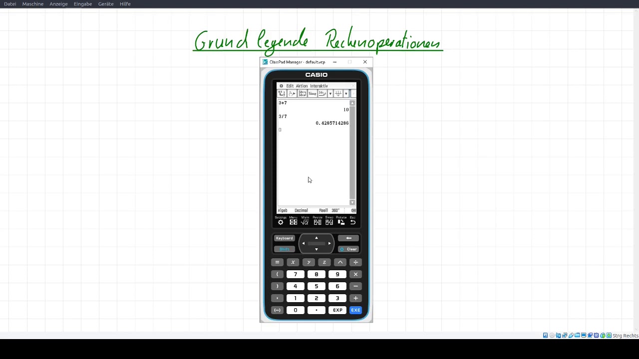 Grundlegende Rechenoperationen | CASIO Classpad 2 Tutorial - YouTube