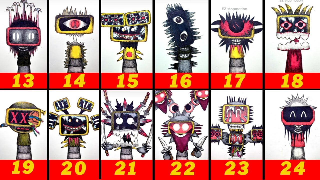 Funbot Sprunki phase 13 to 24 transformation - YouTube