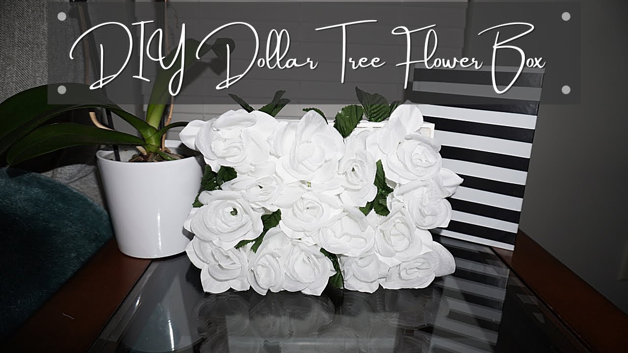 DIY Dollar Tree Square Flower Box | White Roses - YouTube