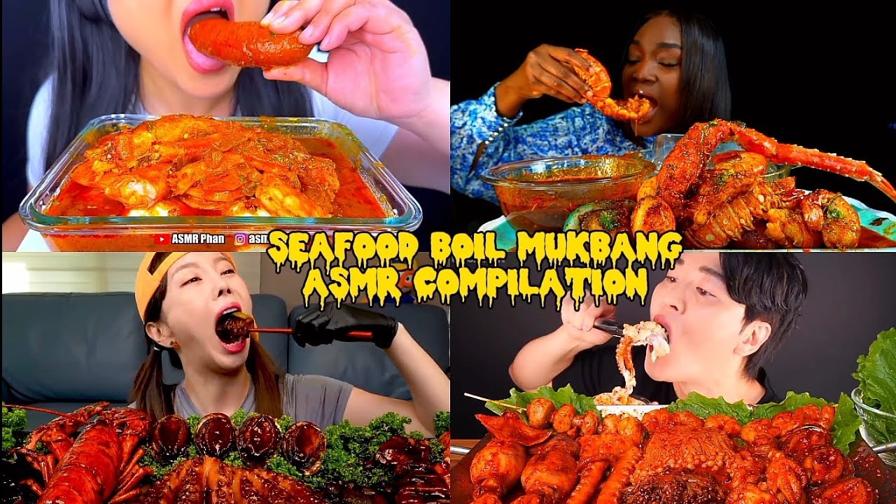 SEAFOOD BOIL MUKBANG COMPILATION 🦞🍢🦞🍢 - YouTube