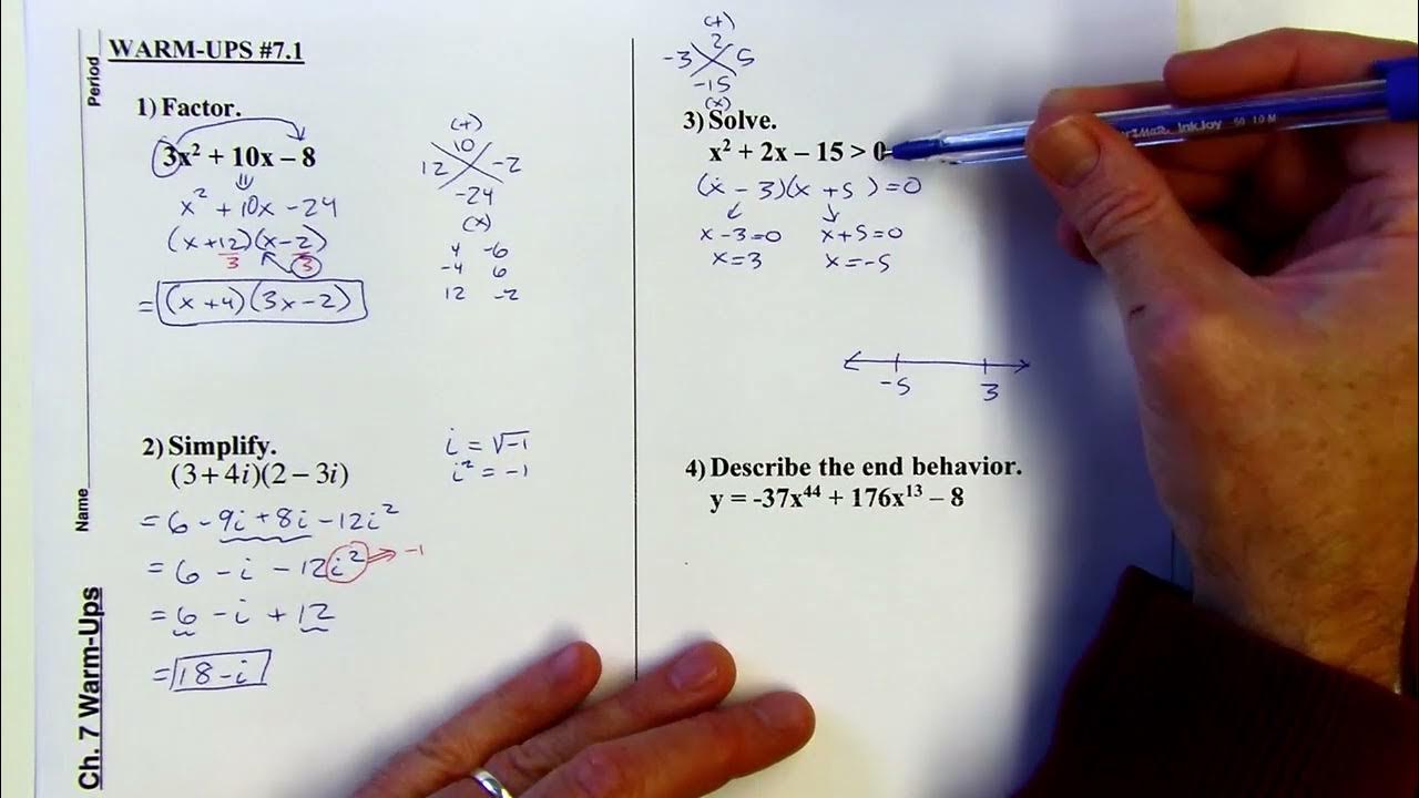 Algebra 2 - Warm-up #7.1 - YouTube