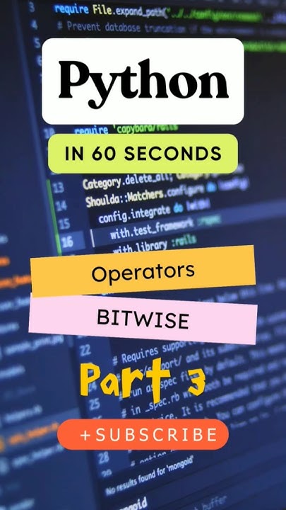 Bitwise Operators in Python #shorts - YouTube
