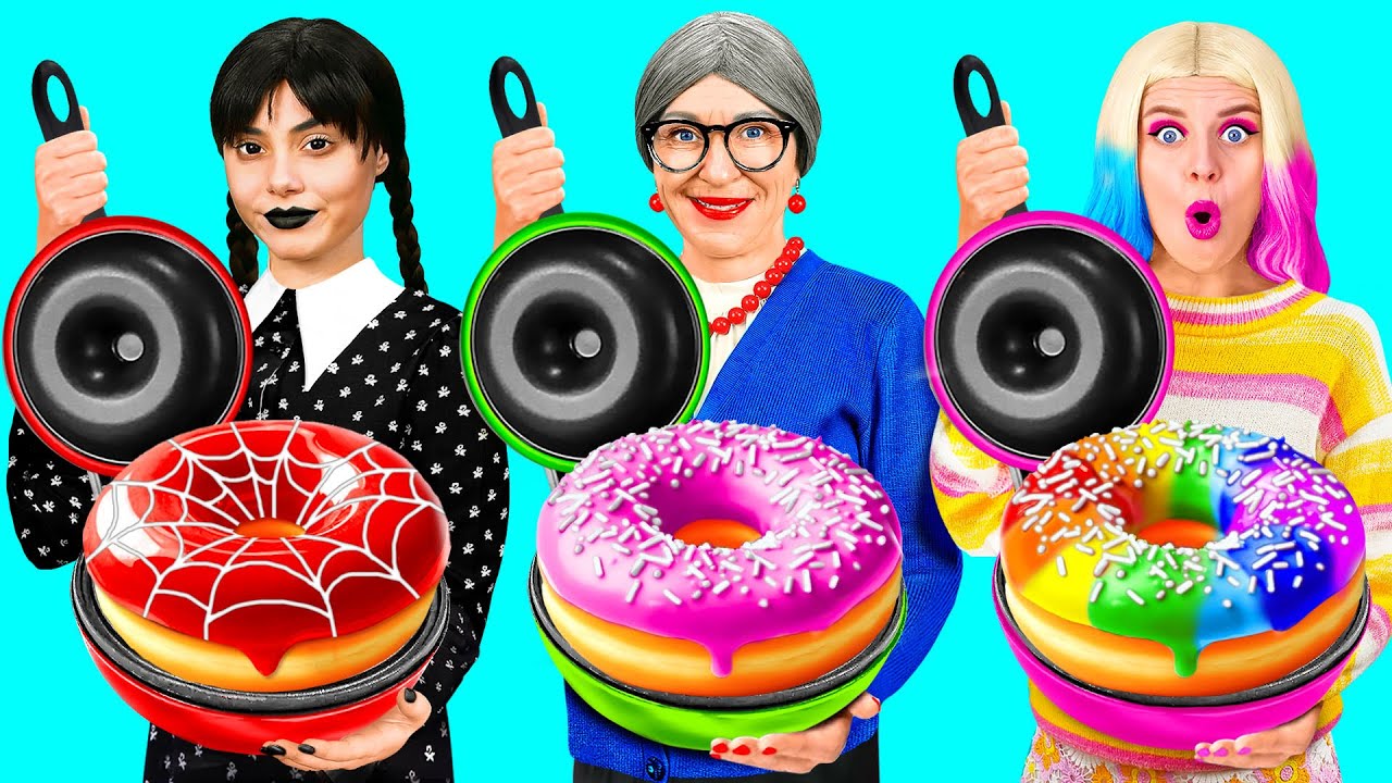 Wednesday vs Grandma Cooking Challenge | Edible Battle by DaZaZa ...