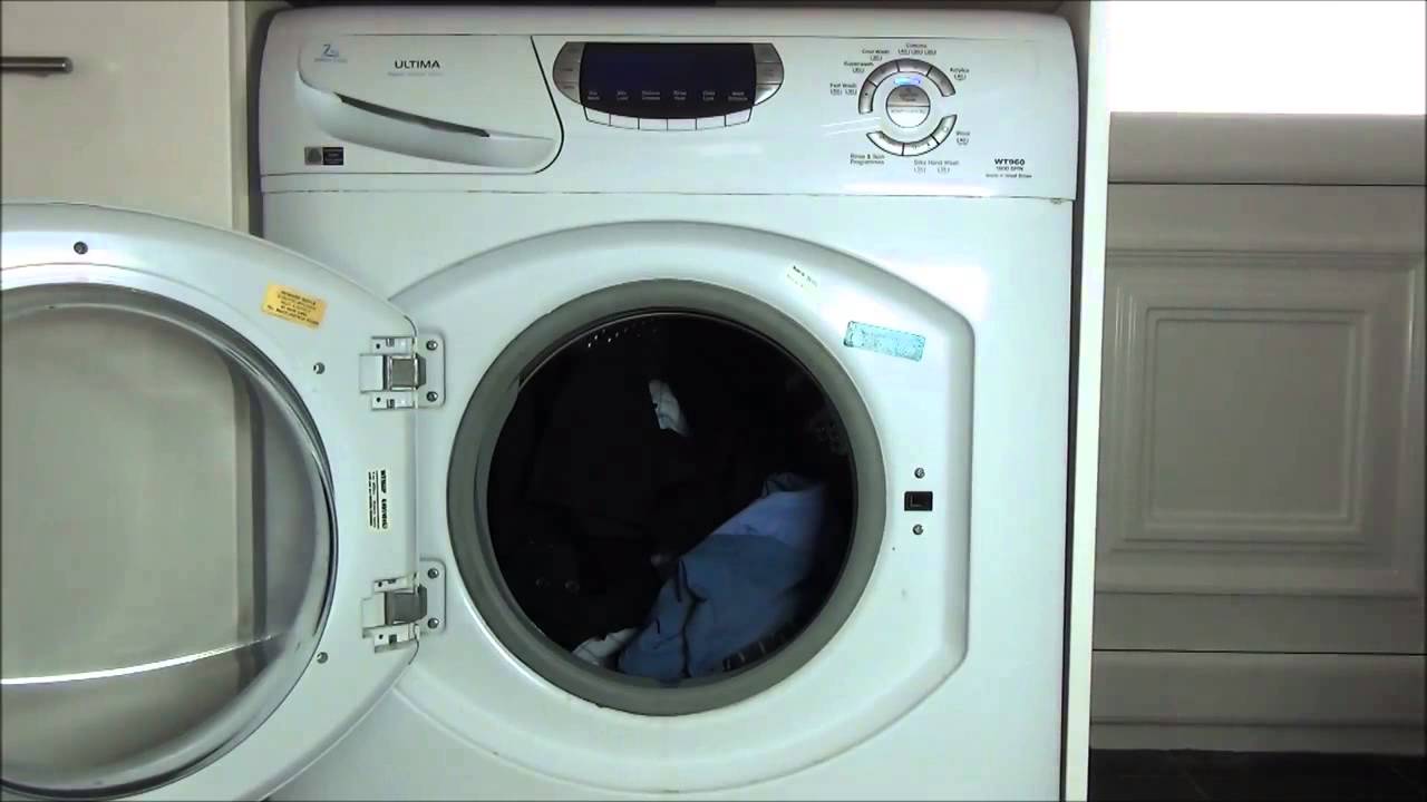 Hotpoint Ultima WT960 Washing machine : Acrylics Reduced Ironing - YouTube