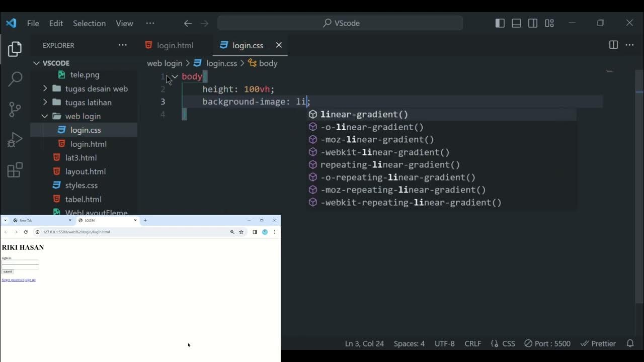 Literasi 3. Membuat tampilan login menggunakan html & css - YouTube