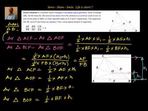 Ceva's theorem proof - YouTube
