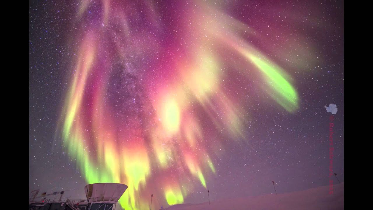 purple rain - auroras over the South Pole - Polarlichter - YouTube