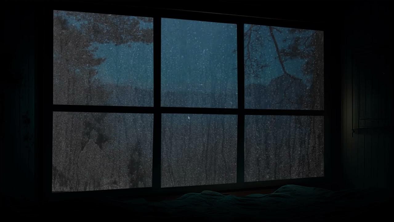 10 HOURS Heavy Rainstorm and Thunder | Rain On Window At Night Forest ...