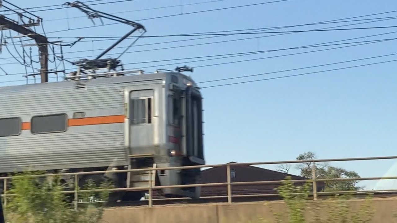 Westbound South shore line train passing the car - YouTube