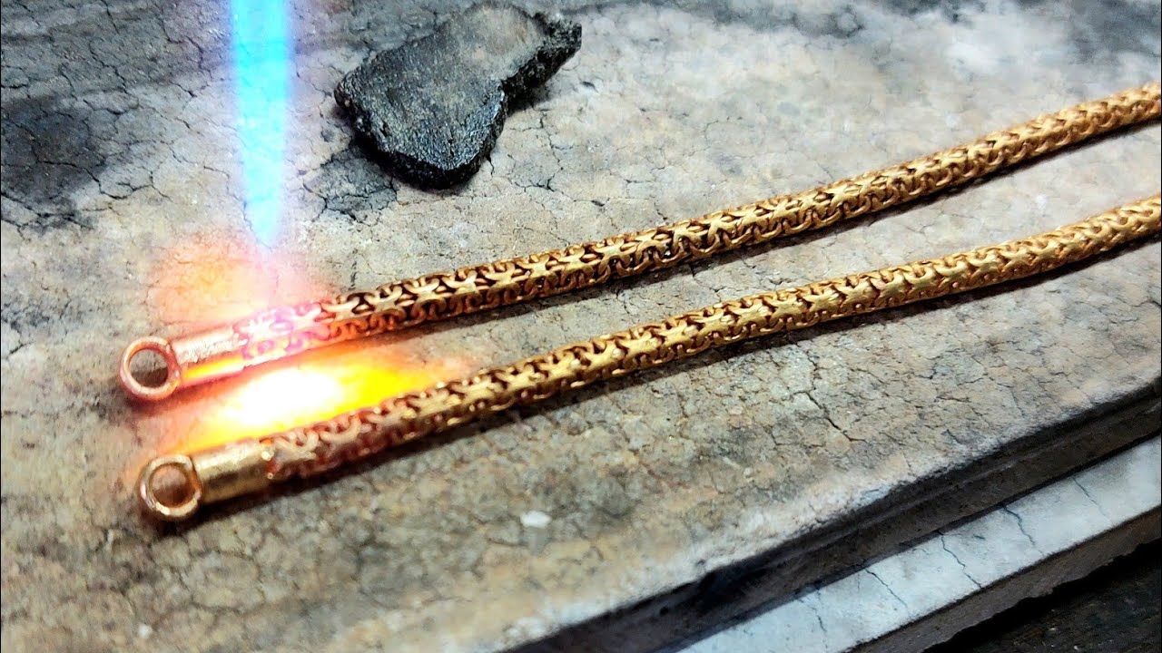 How to make a gold bracelet with a round chain - YouTube