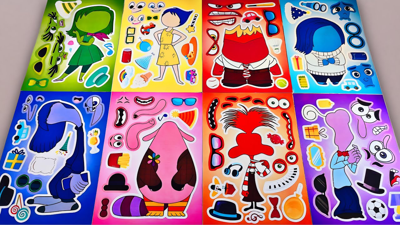 🌸Inside Out 2🌸 Envy, Anger, Disgust, Joy - Decorate with Sticker Book # ...