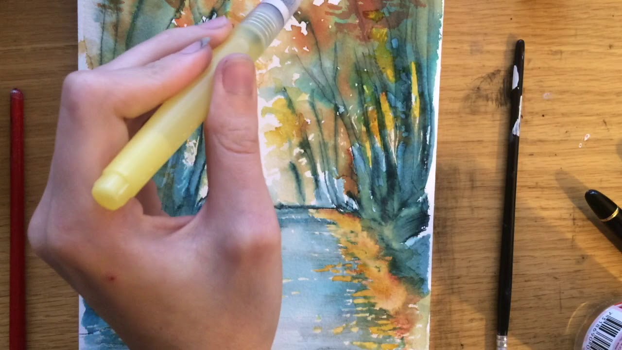 Forest Road - Inktober time lapse - YouTube
