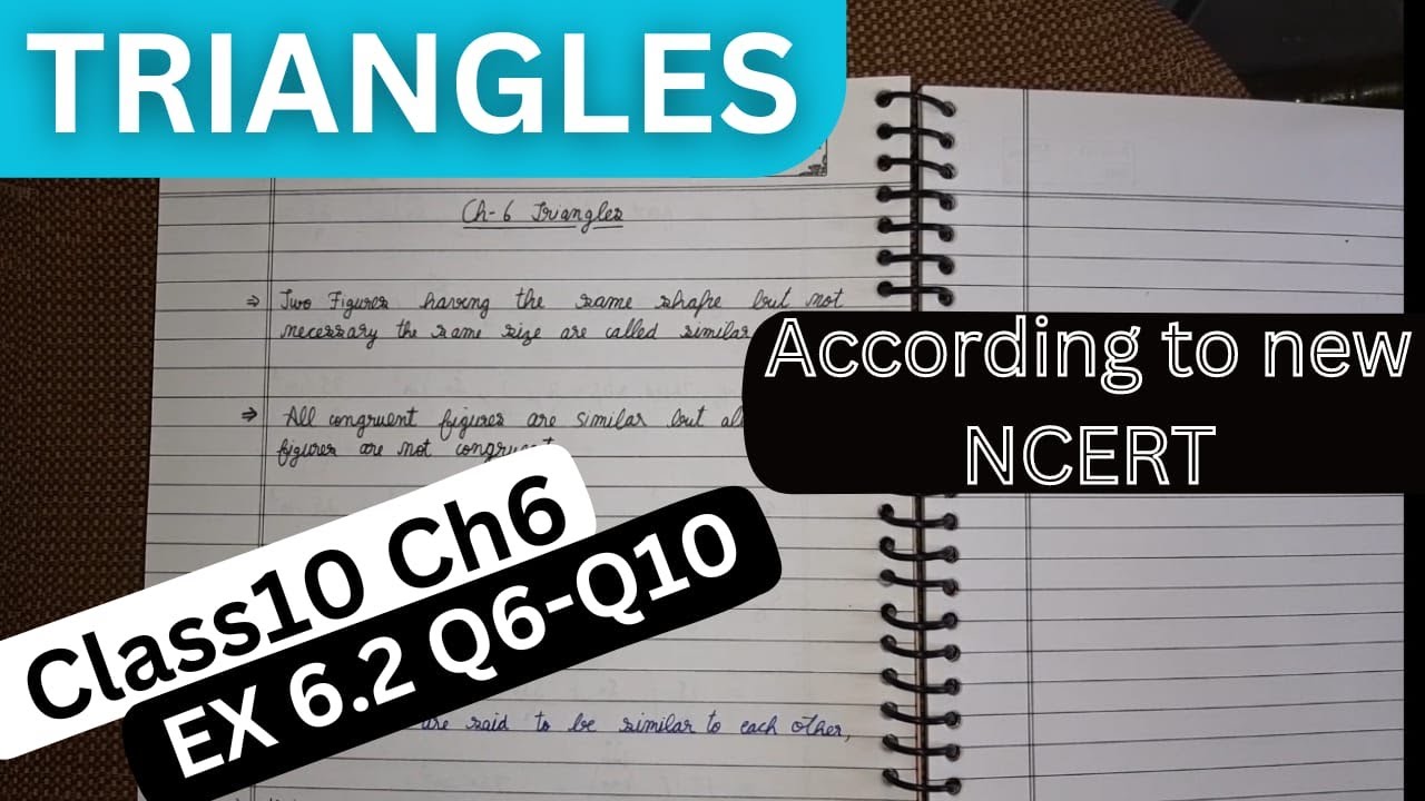 Class 10 Maths Ncert Ch 6 Triangles Ex 62 Q6 Q10 Youtube