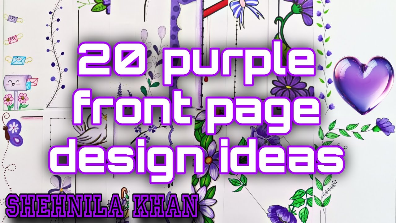 20 PURPLE BORDER DESIGNS/PROJECT WORK DESIGNS/A4 SHEET/FILE/FRONT PAGE ...