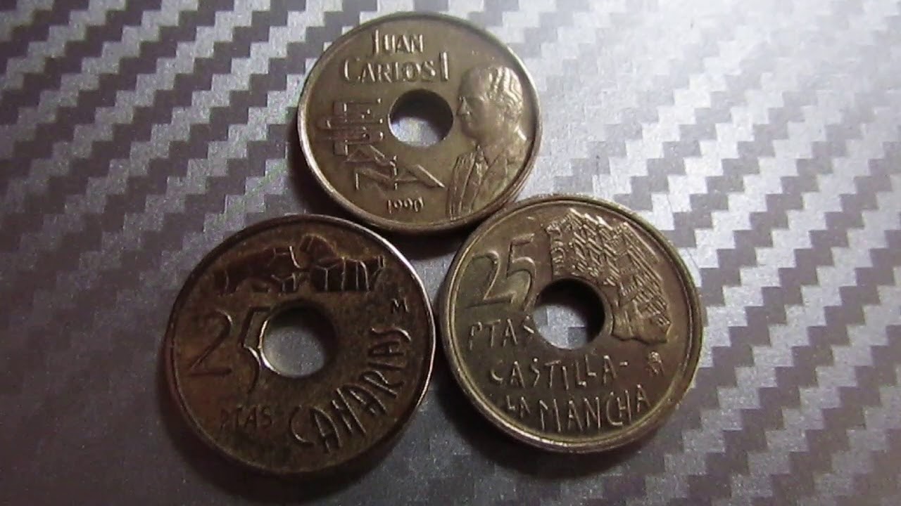 3 Moedas Da Espanha Pesetas 1990,1994,1996 - YouTube
