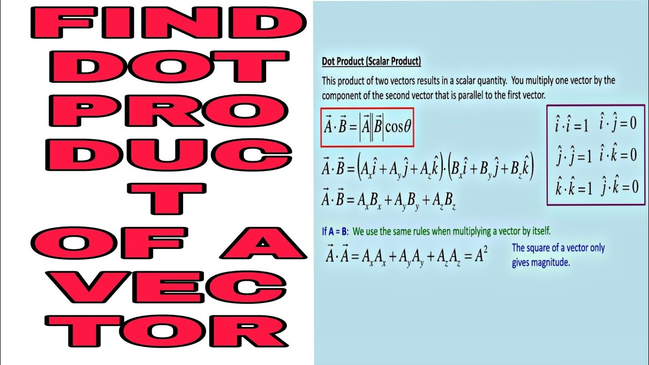 HOW TO FIND DOT PRODUCT OF A VECTOR Chapter 2 SCALAR VECTOR 1st Year how-to-find-dot-product-of-a-vector-chapter-2-scalar-vector-1st-year