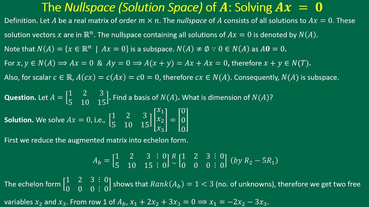 The four fundamental spaces of real matrix A - YouTube