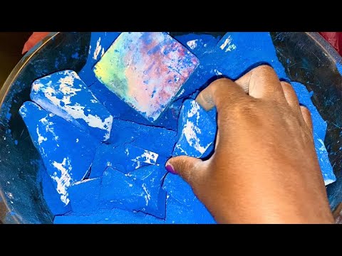 Fresh, Dyed, and Reformed Gym Chalk w/ Holi Powder ~ ASMR Crunchy ...