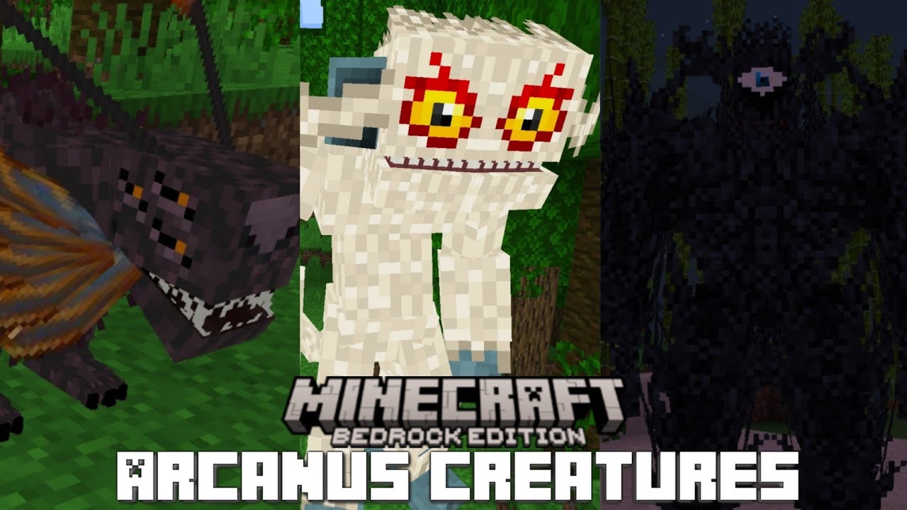 MCPE Addon Review | Arcanus Creatures - YouTube