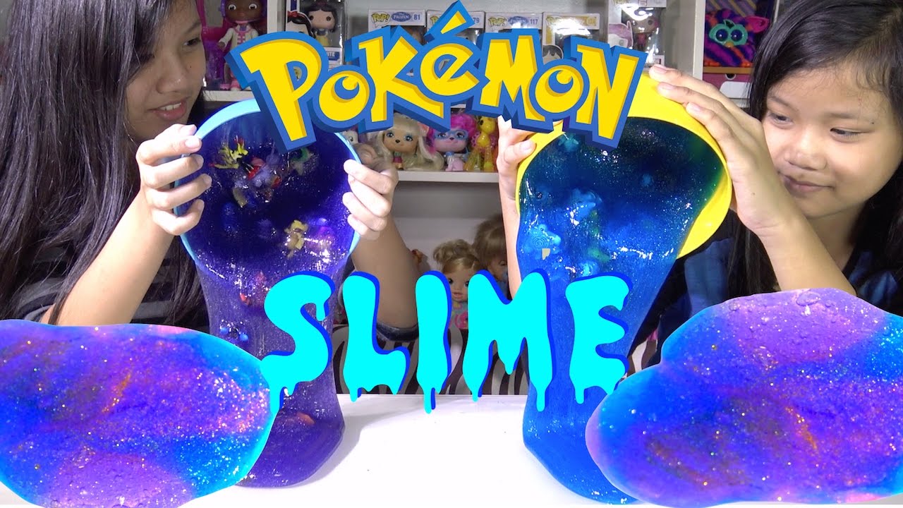 DIY Galaxy Slime Giant Surprise Eggs Pokemon - YouTube