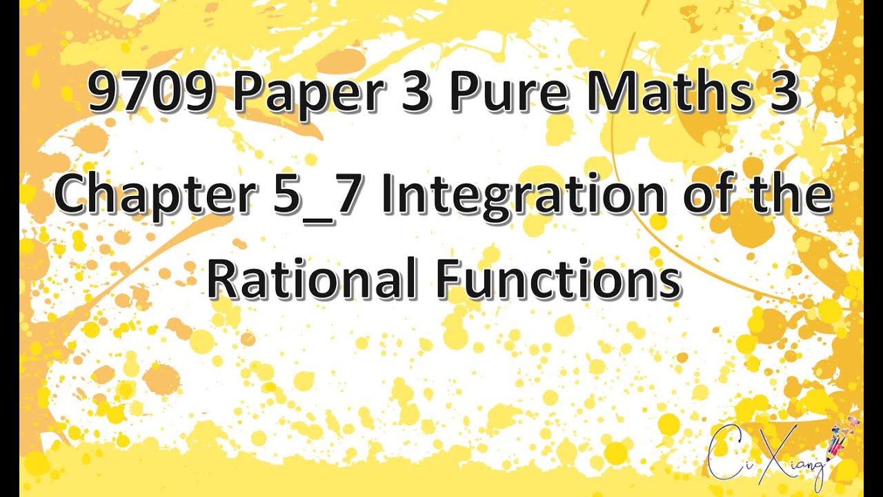 9709 Paper 3 Pure Mathematics 3 Chp5 Integration [7] - YouTube