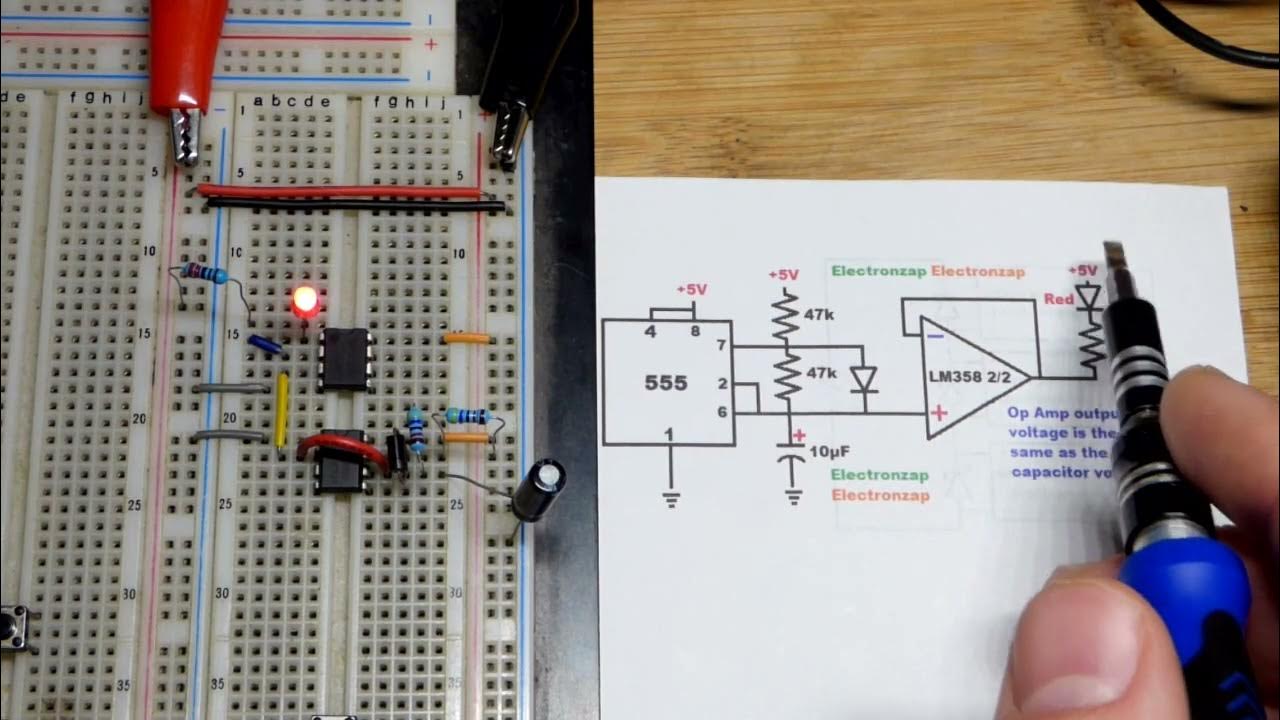 Pulsating LED Circuit using Astable 555 Timer and Op Amp Voltage Follower - YouTube