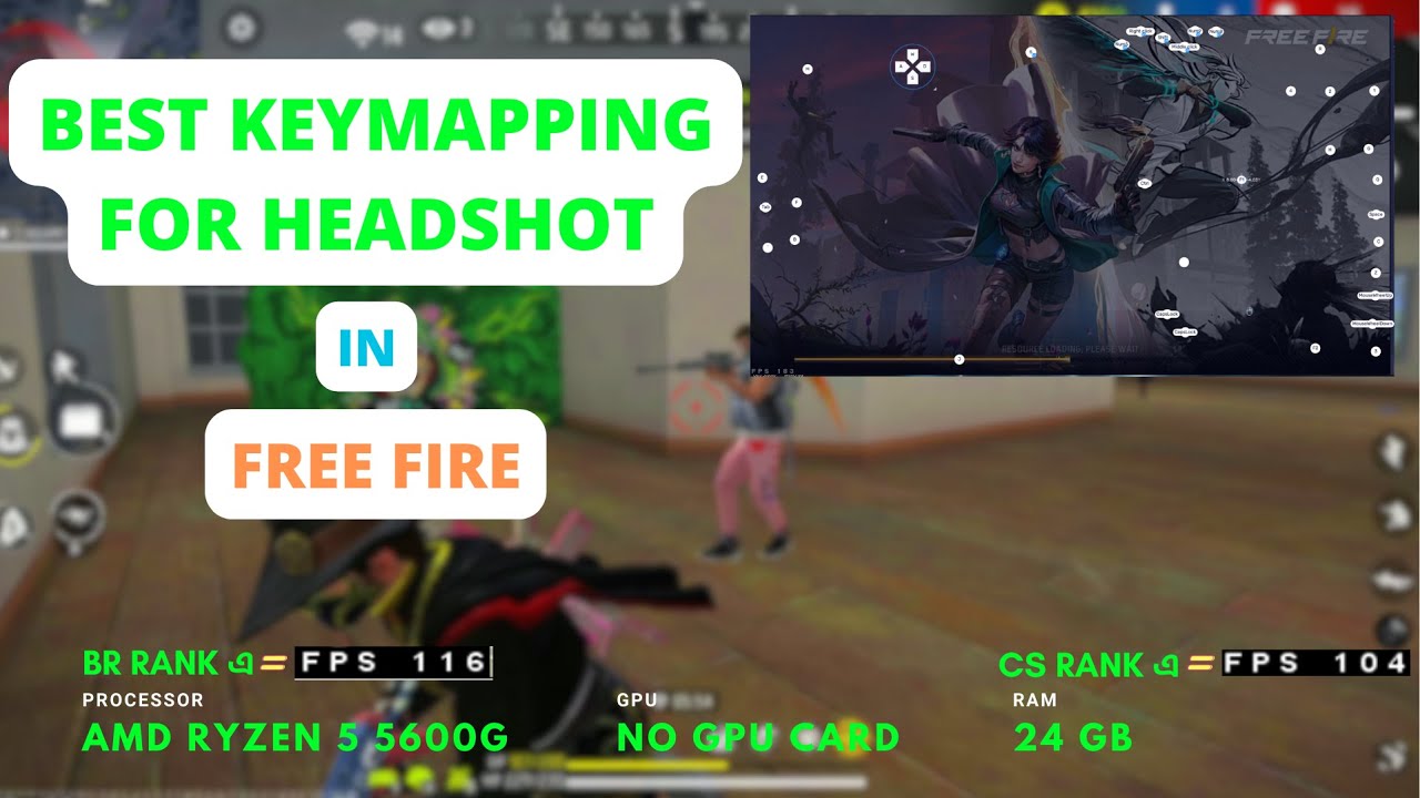 Best Keymapping for free fire PC 🎯 | Bluestacks 5 Easy Custom HUD For ...