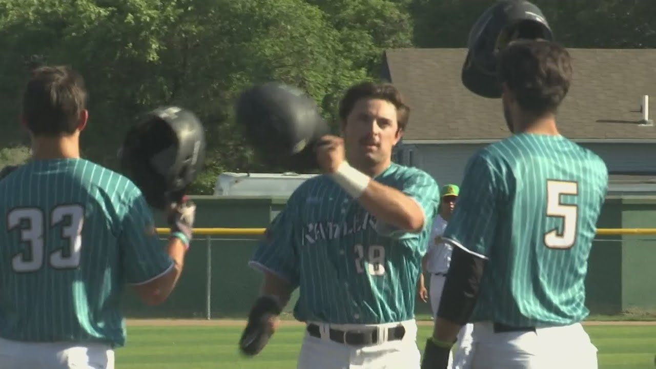 Baseball: Larks complete series sweep of Minot - YouTube