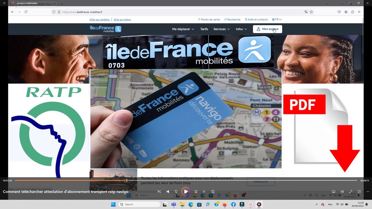 Comment télécharger la Facture ou Attestation d'Abonnement du passe ...