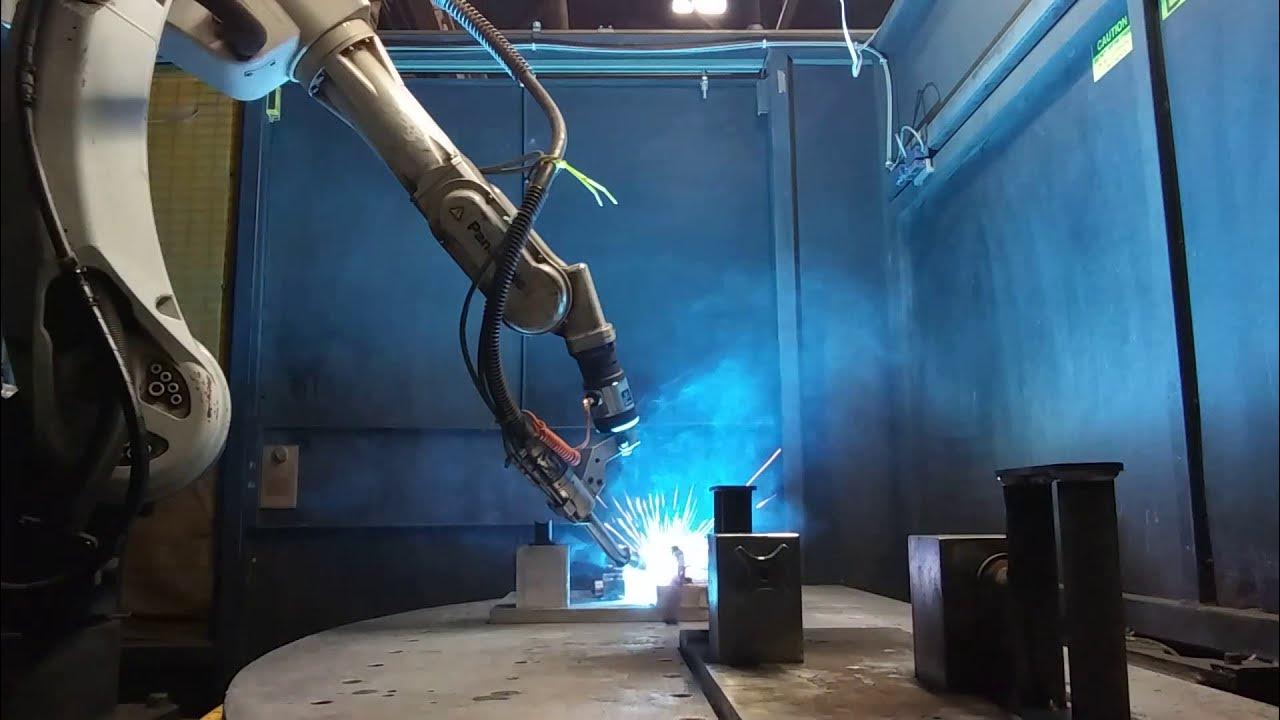 Panasonic welding robot with automatic rotating table watch in HD - YouTube