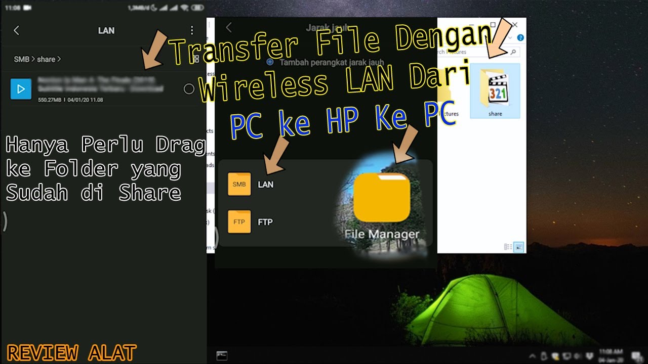 Tutorial Transfer File HP ke PC dengan Wireless Lan/Jarak jauh di hp ...