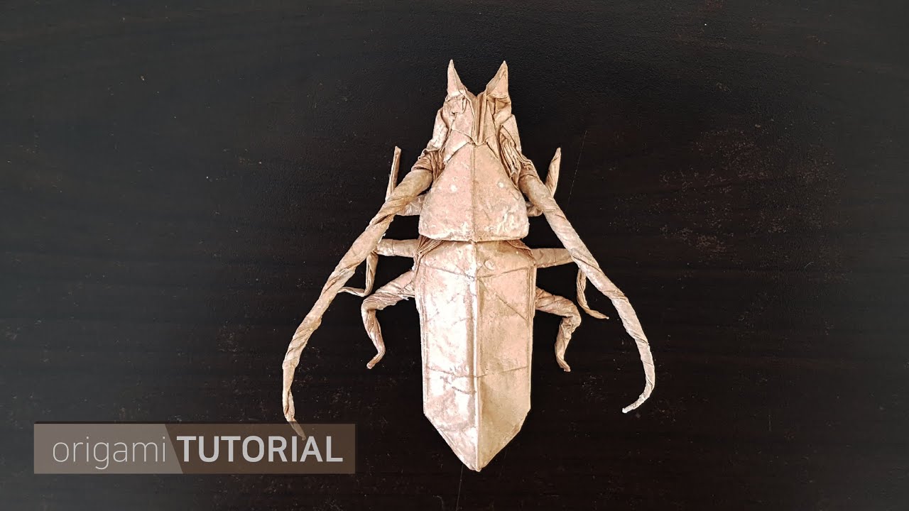 장수하늘소 종이접기 기본편 basic insect origami Callipogon relictus long horned ...