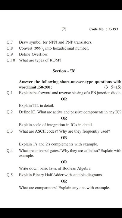 BCA 1st year ( Introductory Electronics) final exam question paper cg ...