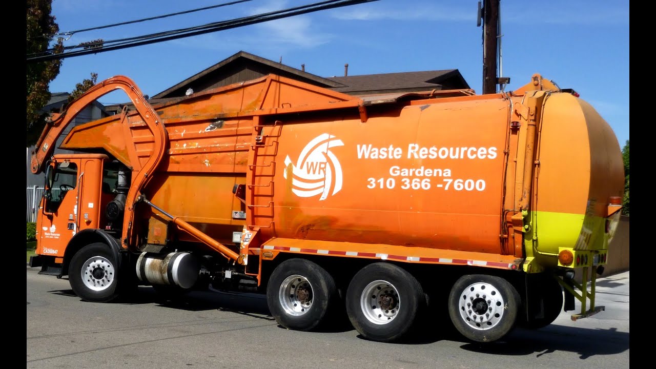 Waste Resources Garbage Trucks - Gardena, CA - YouTube