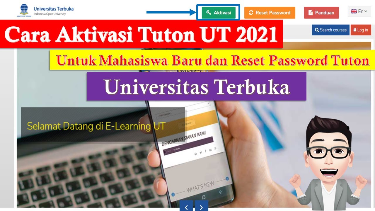 cara aktivasi tuton ut mahasiswa baru 2021. tutorial online universitas ...
