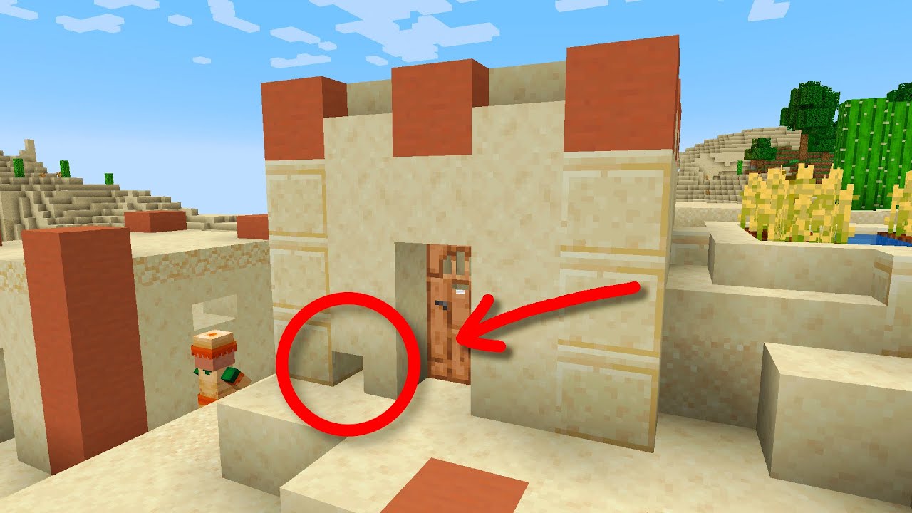 Minecraft new secret room in desert village house! - YouTube
