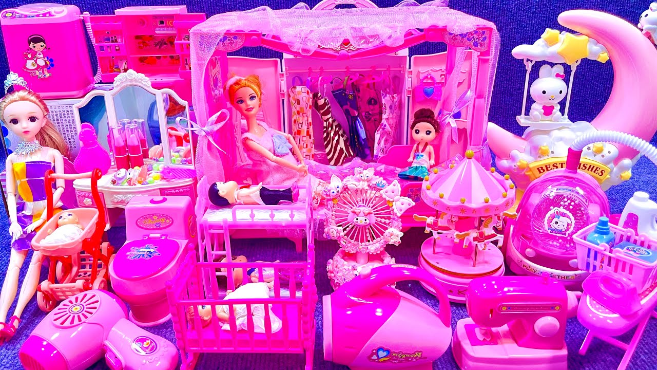 18 Minutes Satisfying with Unboxing Pink Princess House Furniture Play ...