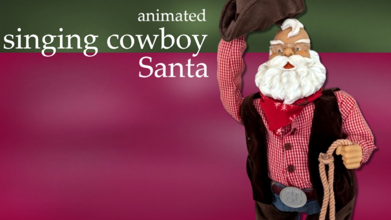 Gemmy Animated Lasso Spinning Cowboy Santa Claus (Modified) - YouTube