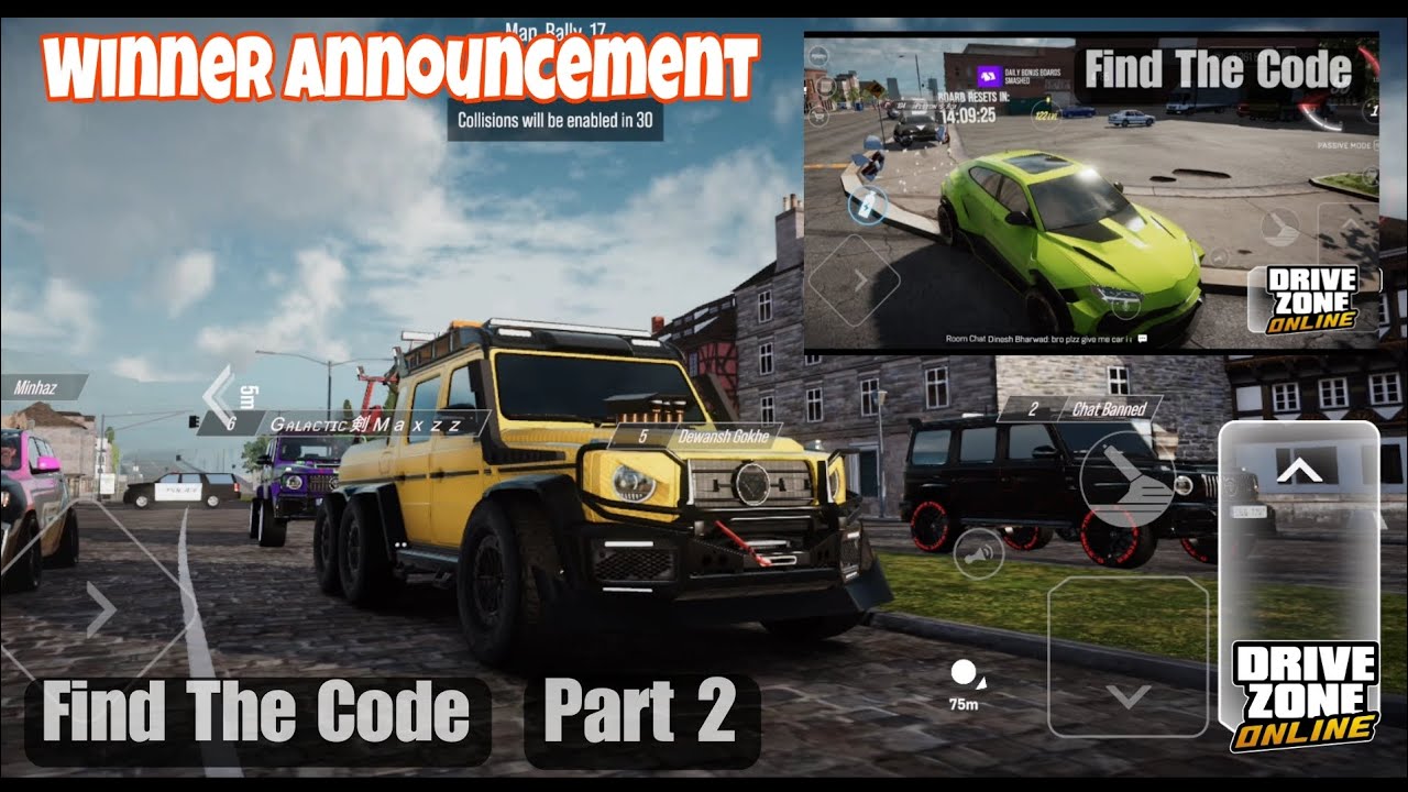 Drive Zone Online: Find The Code Part 2 | Winner Announcement For Part 1| @DriveZoneOnline - YouTube