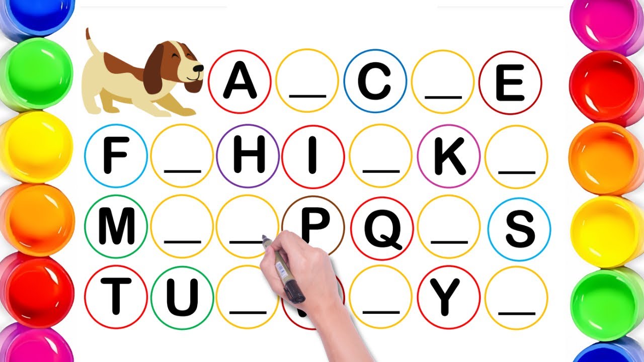 Missing letters alphabets | A to z abcd | learn & write alphabets | a ...