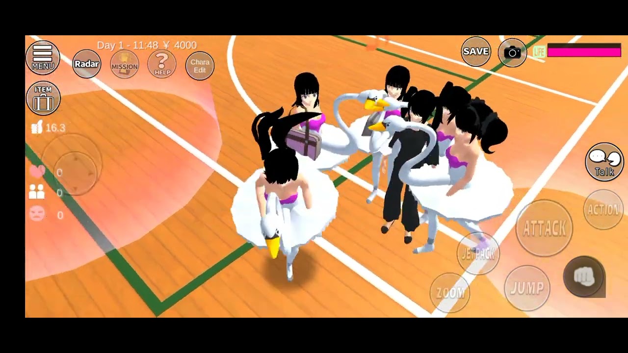 Sakura school simulator ballet 🩰 dance - YouTube