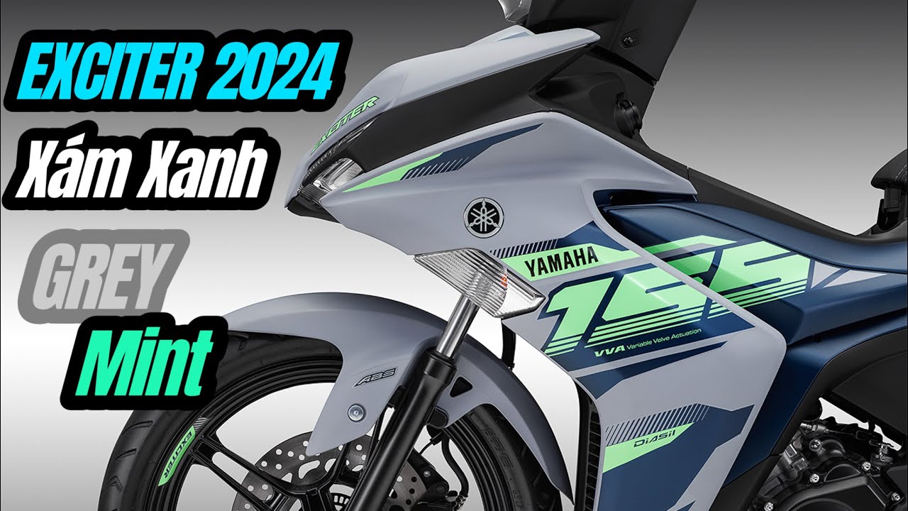 Exciter 155 ABS 2024 VVA giá xe yamaha màu xám xanh Grey Mint - YouTube