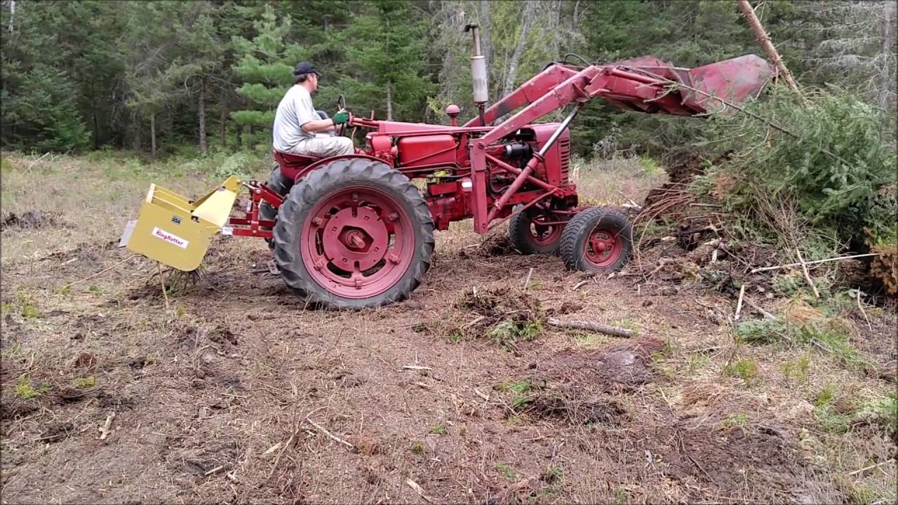 Using Farmall 300 with Box Blade and Loader to Clear Food Plot - YouTube