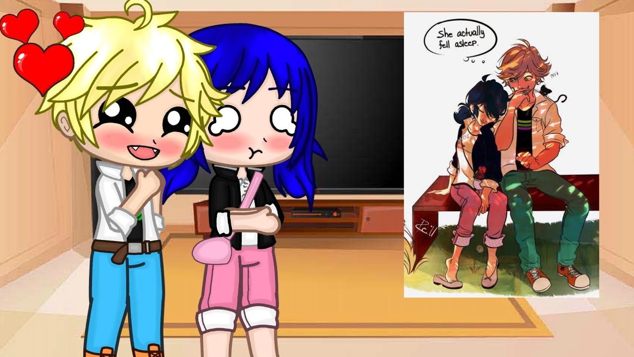 Adrien and Marinette react to Adrienette fanarts |MLB| •Gacha Club• |4/ ...
