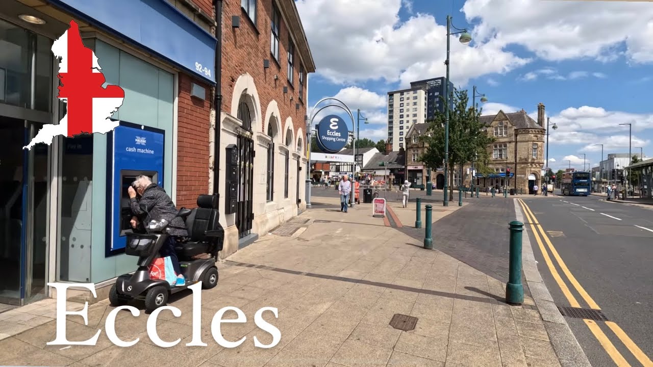 ECCLES/GREATER MANCHESTER, STREET WALK (2024) - YouTube