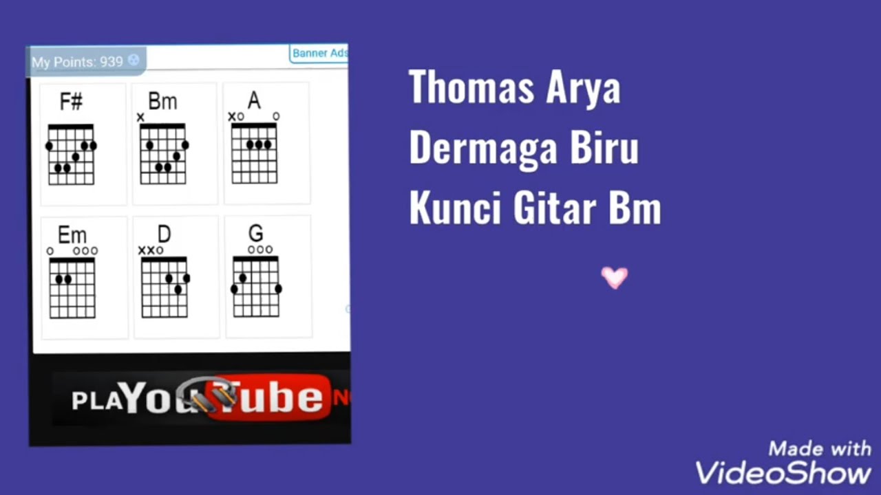 Kunci Gitar Dermaga Biru Thomas Arya . Bm - YouTube