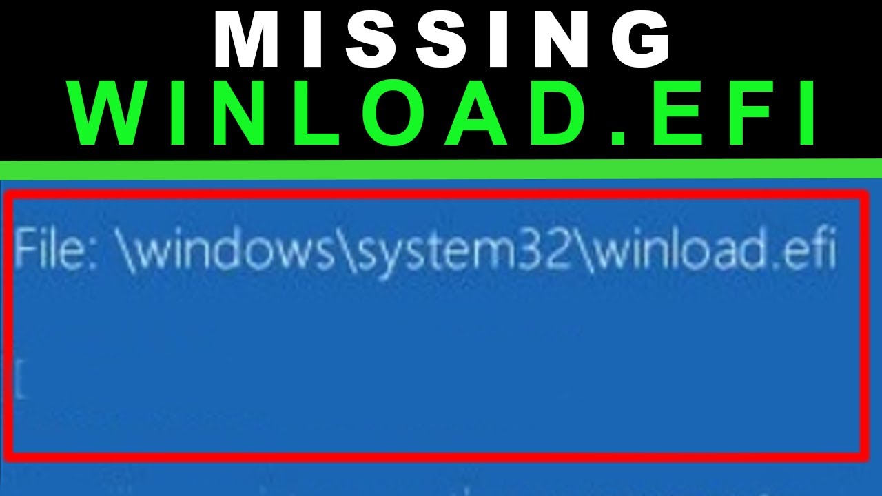 Winload.efi missing on Windows 10 - YouTube