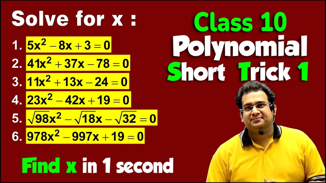Part 1 - Polynomial Short Tricks Class 10 | Very Rare Students Know This Trick - YouTube