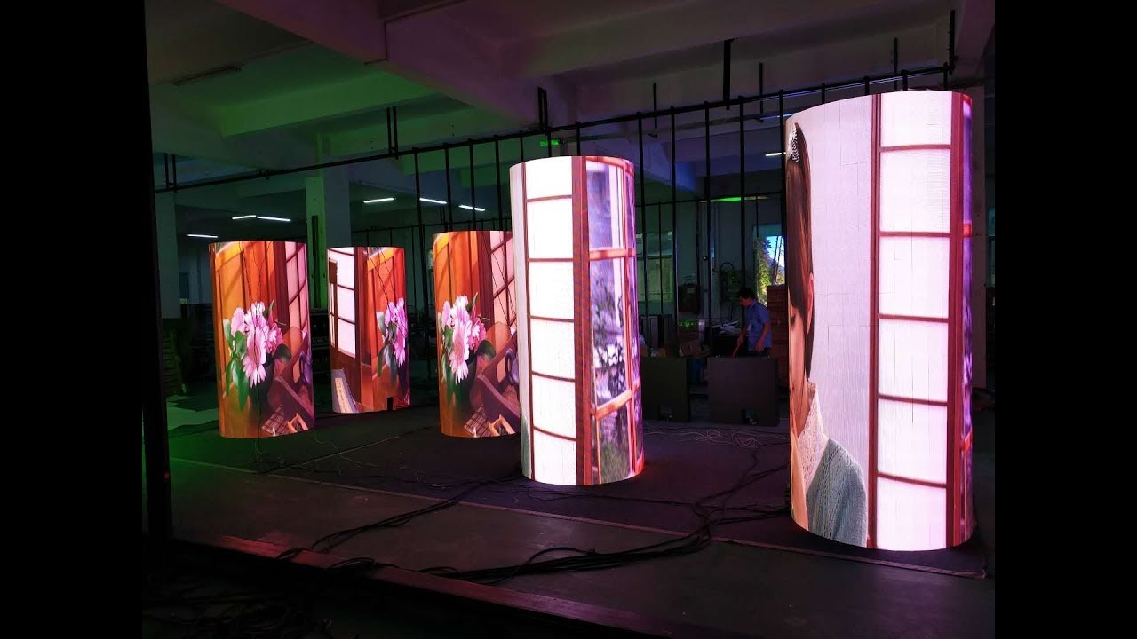 Circular booth / cylinder / arc shaped / circle / column led screen ...